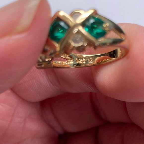 Ross-Simons | Jewelry | Rosssimons Emerald Band Xs Os Ring 8ktsterling ...